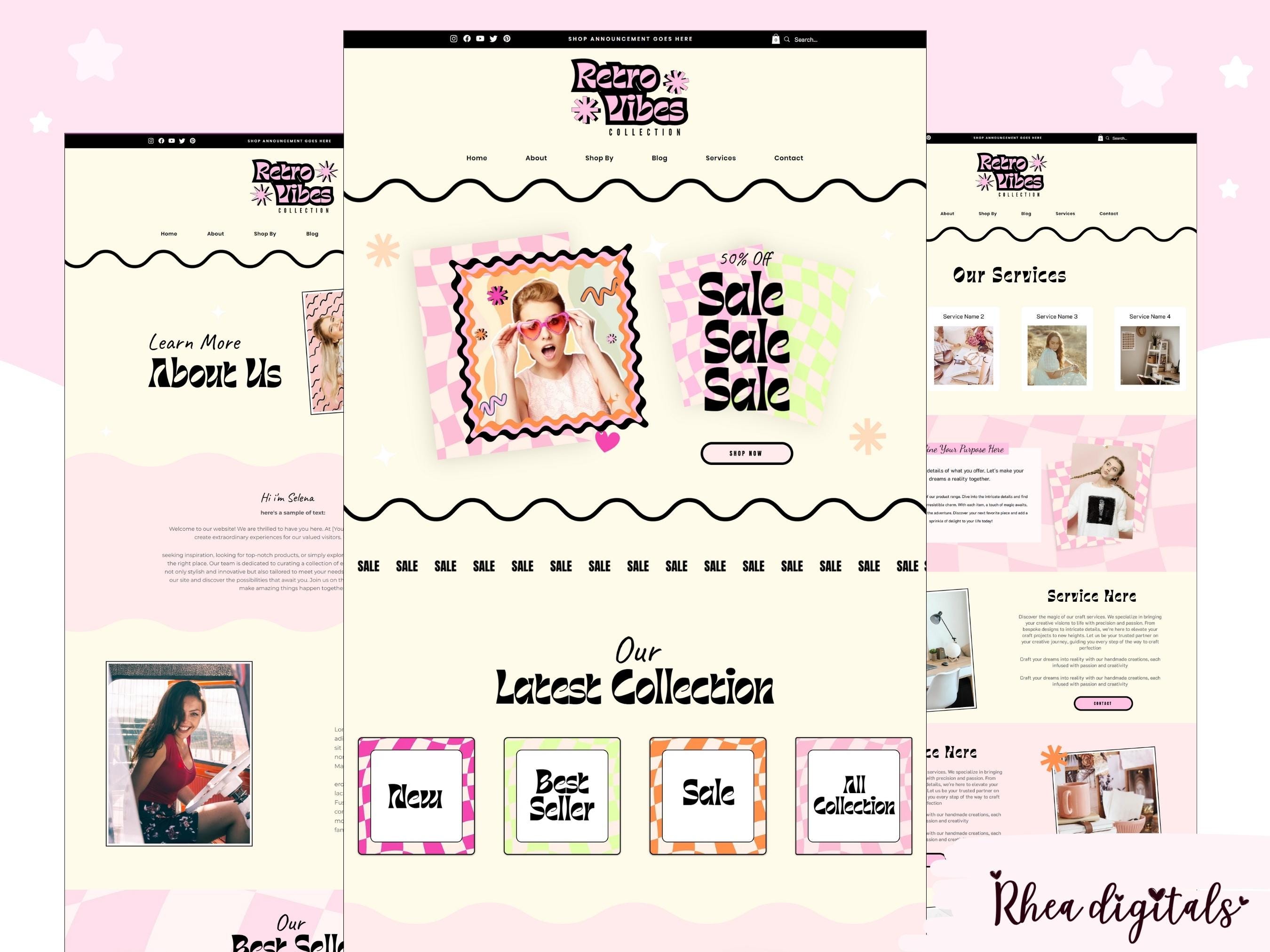 WIX Website Template, Retro Vibes WIX Website Theme, Wix Online Store ...