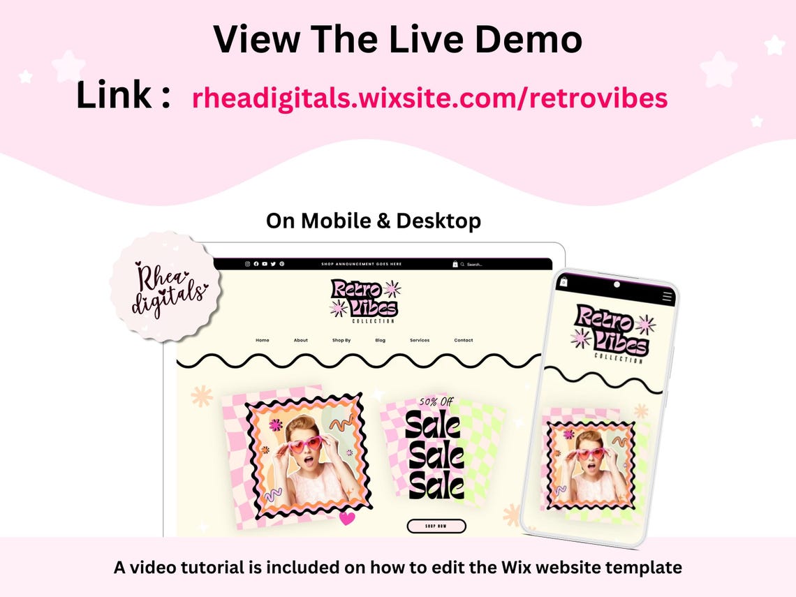 WIX Website Template, Retro Vibes WIX Website Theme, Wix Online Store ...
