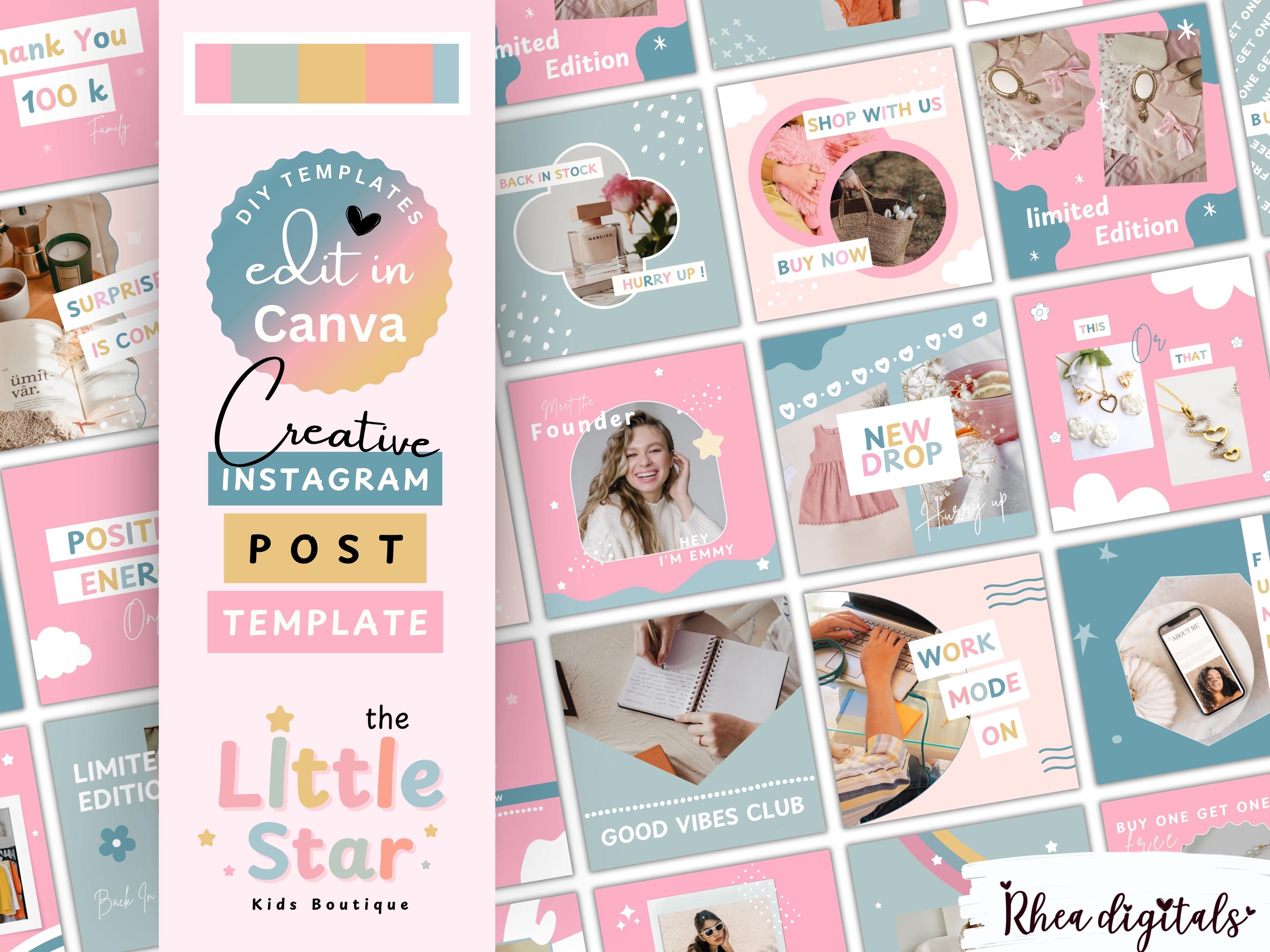 Fun Instagram Post Template | DIY Canva Template | Retro Instagram ...