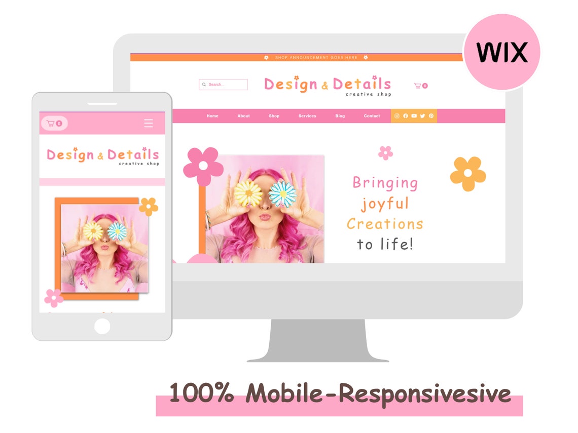 Creative Wix Template Rainbow Colors Wix Website Design Wix Store ...