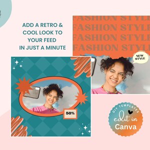 Retro Instagram Post Template, Retro Instagram Posts, Bold IG Feed ...