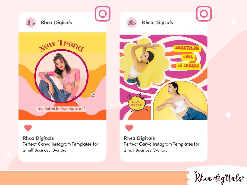 Retro Instagram Post Templates, Instagram Posts, Bold IG Feed, Groovy ...