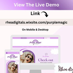 Wix Website Template, Purple Wix Website Theme, Purple Magic Website ...