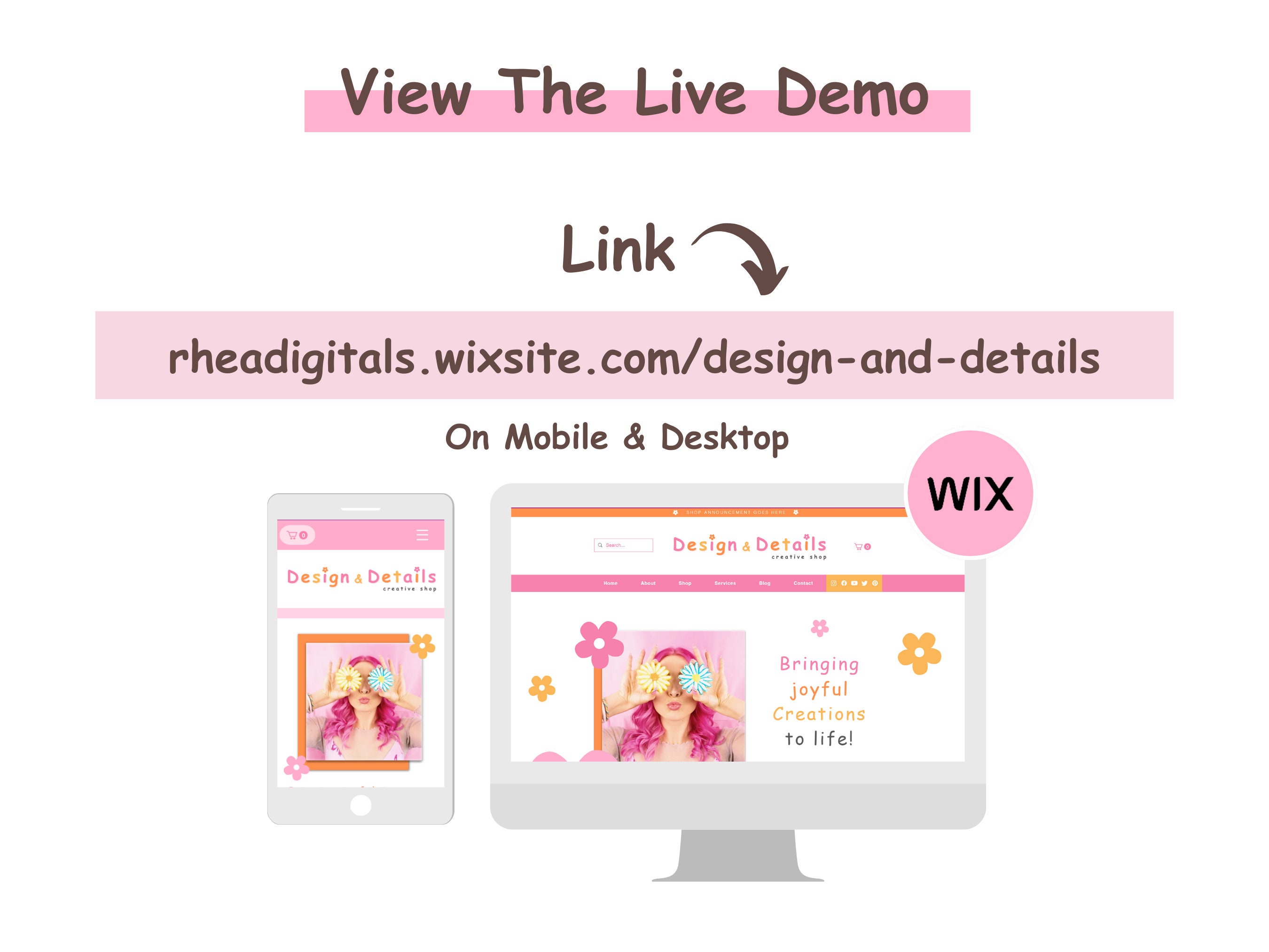 Creative Wix Template Rainbow Colors Wix Website Design Wix Store Template Flower Wix Template ...