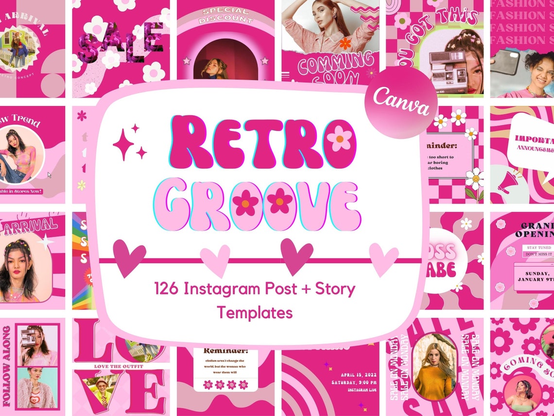 90s & Y2K Aesthetic Instagram Post Templates Groovy Story - Etsy