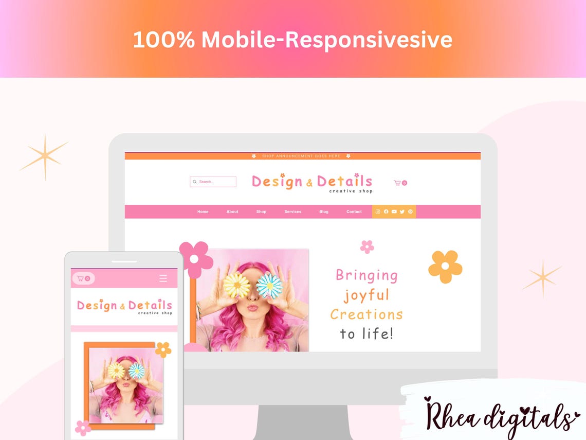 Creative Wix Template - Rainbow Colors Wix Website Design - Wix Store ...