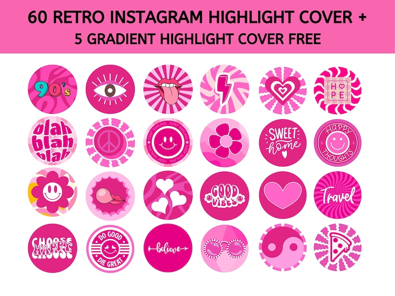 Retro Instagram Highlight Covers | 70s Retro Groove | 80s Groovy ...