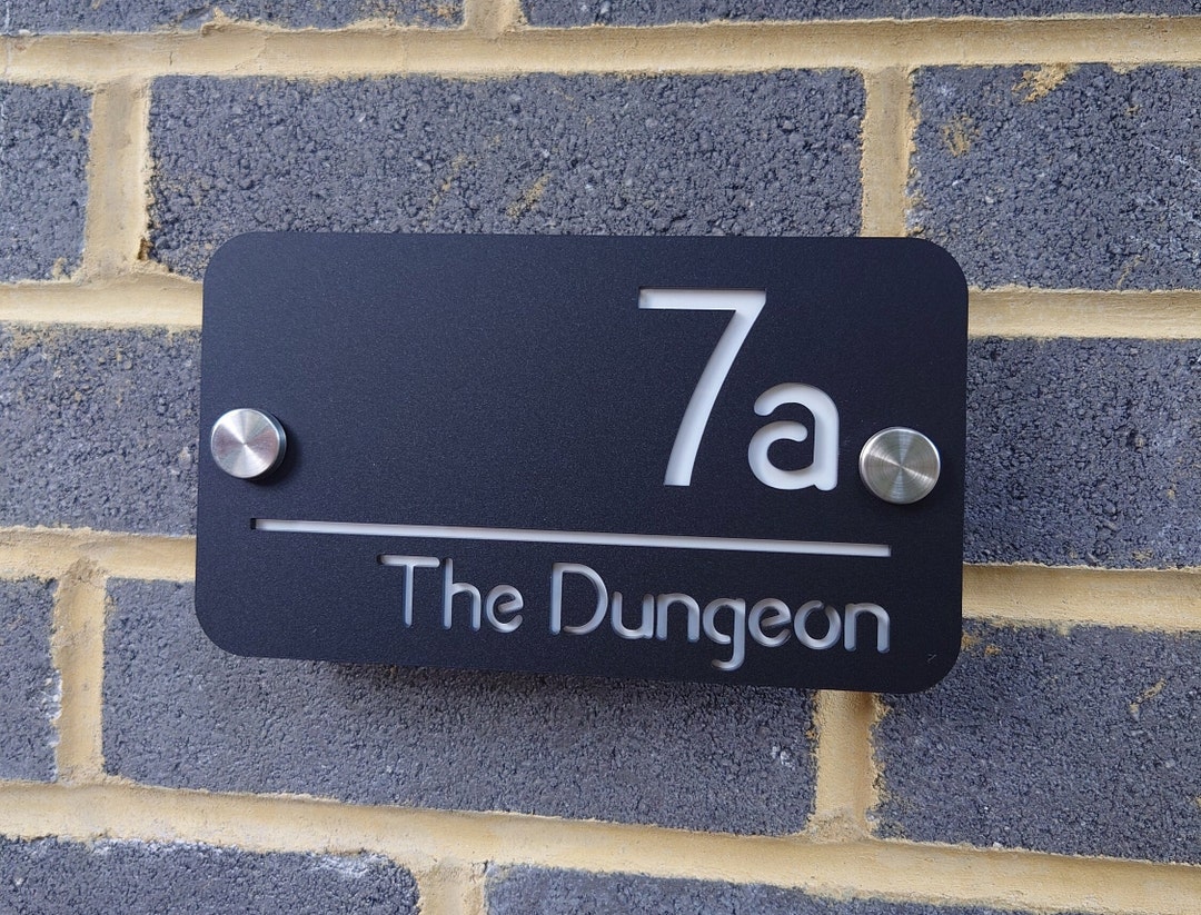 Address Sign, Name, Number, Road, House or Flat Wall Standoff - Etsy