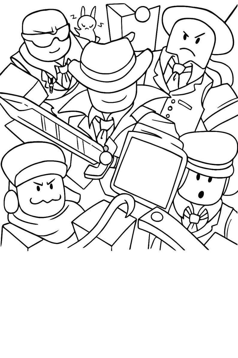 Printable Coloring Book: Forsaken Roblox Inspire Digital Download - Etsy