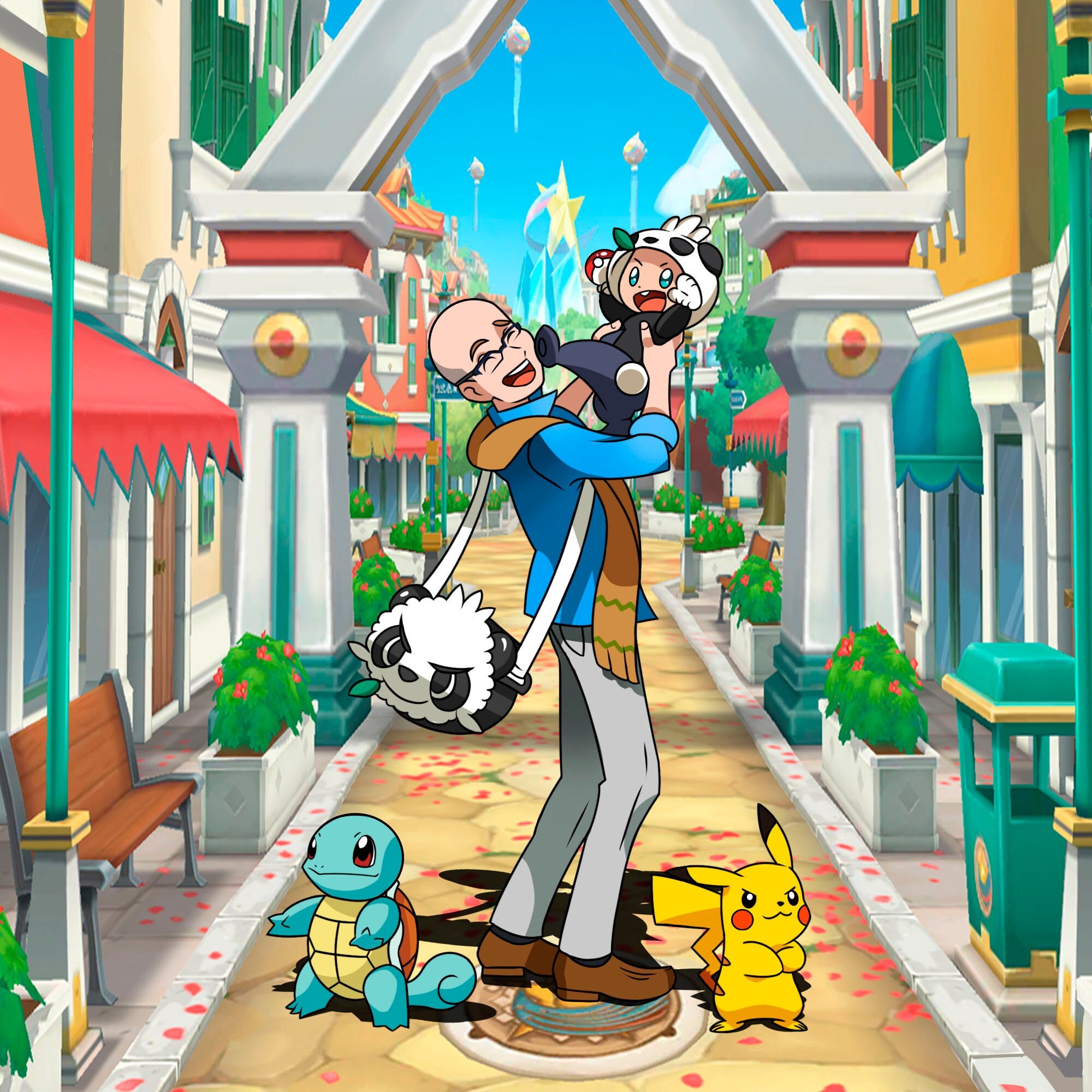 Custom Pokemon Portrait, Pokemon Custom Couple Portrait,pokemon Custom ...