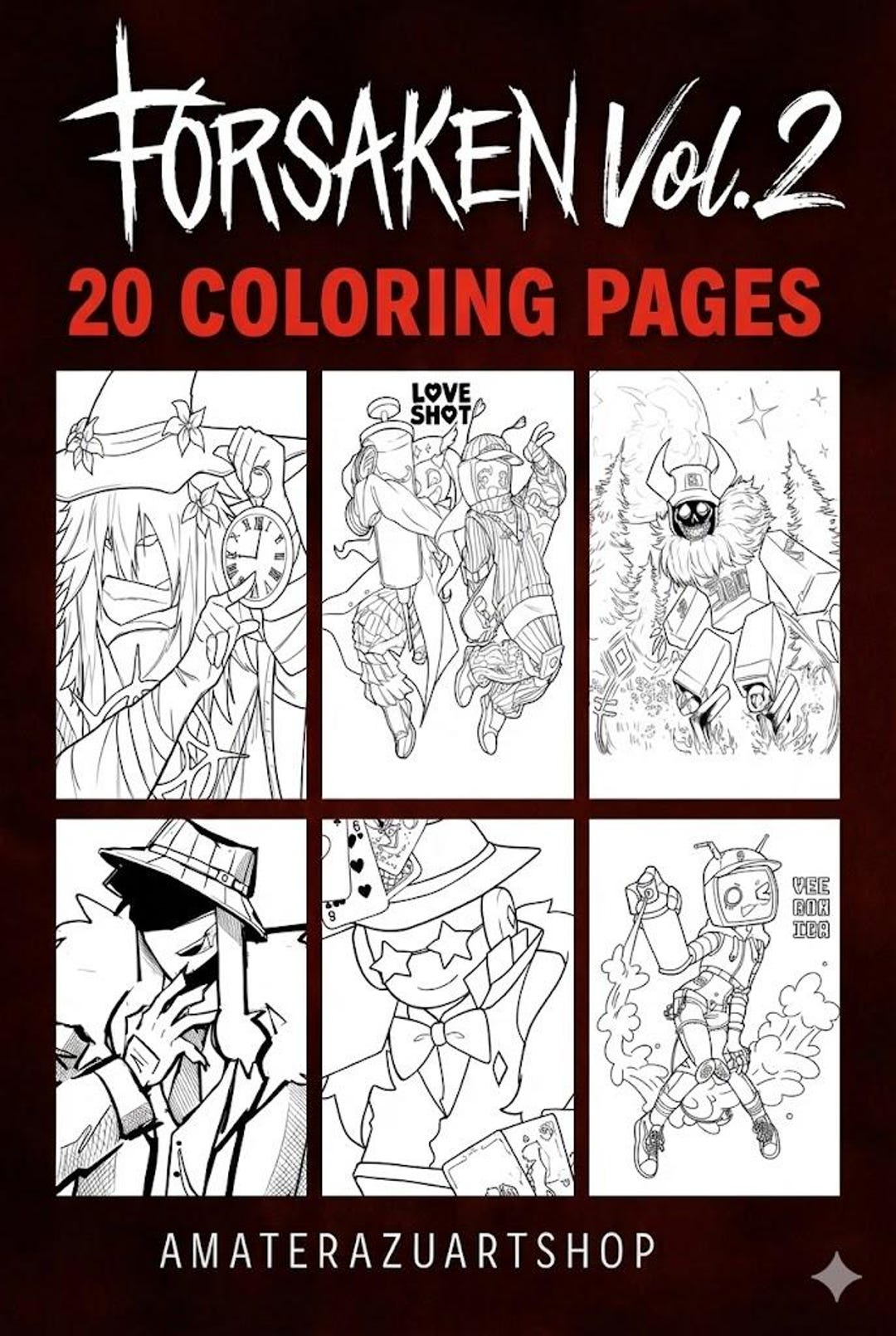 Printable Coloring Book: Forsaken Vol.2 Roblox Inspire Digital Download ...