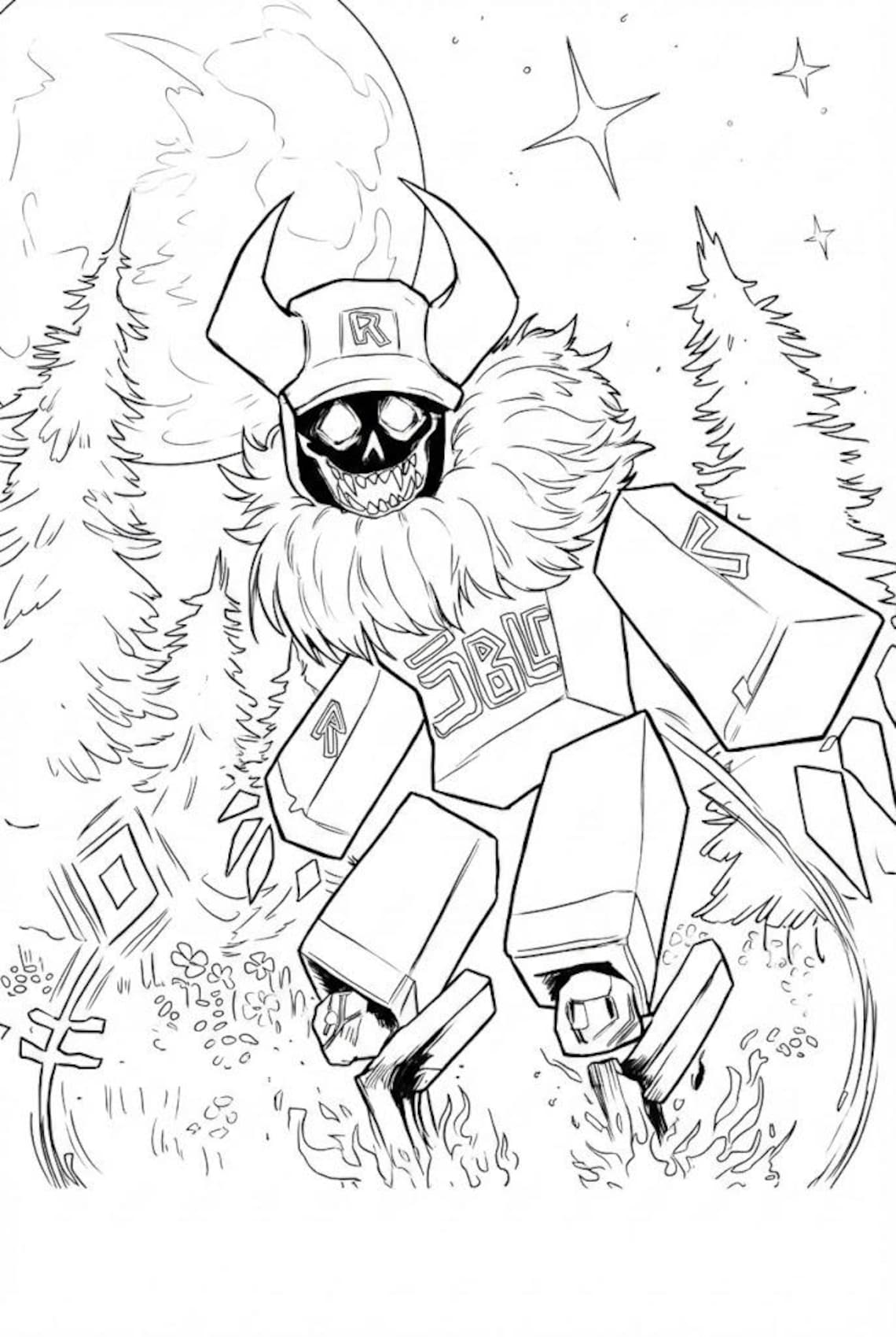 Printable Coloring Book: Forsaken Vol.2 Roblox Inspire Digital Download ...