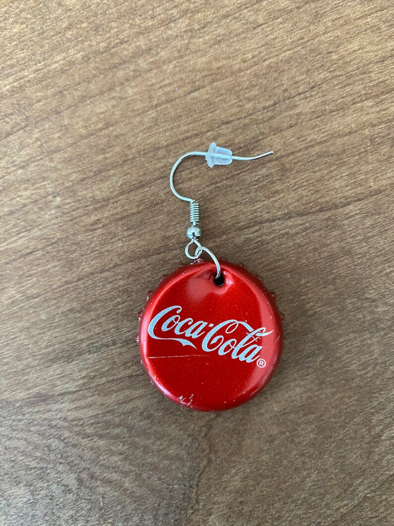 Cute Coca-cola Bottle Cap Earrings - Etsy