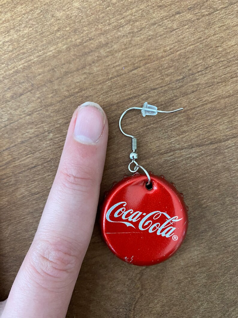 Cute Coca-cola Bottle Cap Earrings - Etsy