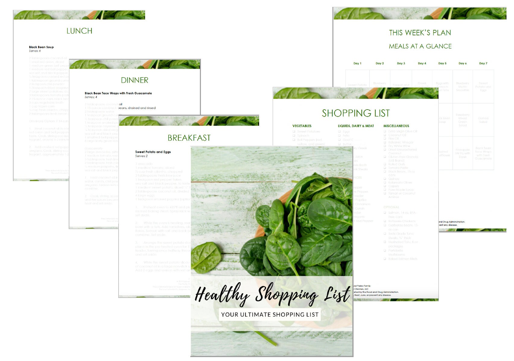 28 Day Clean Eating Meal Plan With Recipes & Shopping List - Etsy