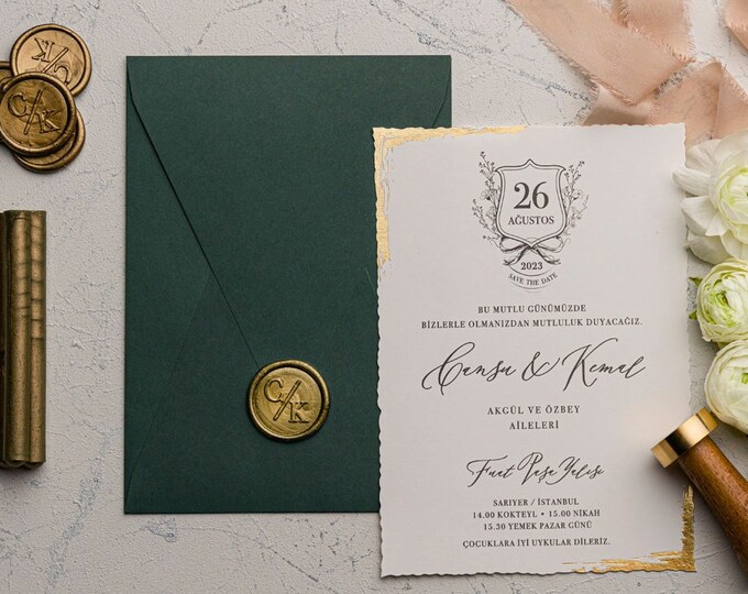 Islamic Wedding Invitation, Arabic Wedding Card, Muslim Custom Wedding ...