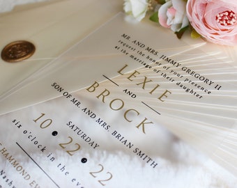 Charming Half Arch Wedding Invitation With Elegant Dusty Pink Envelope ...