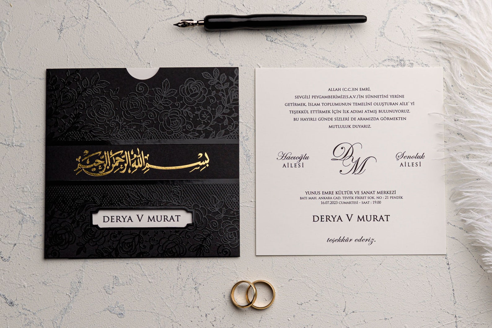 Islamic Wedding Invitation Arabic Wedding Card Muslim Custom - Etsy