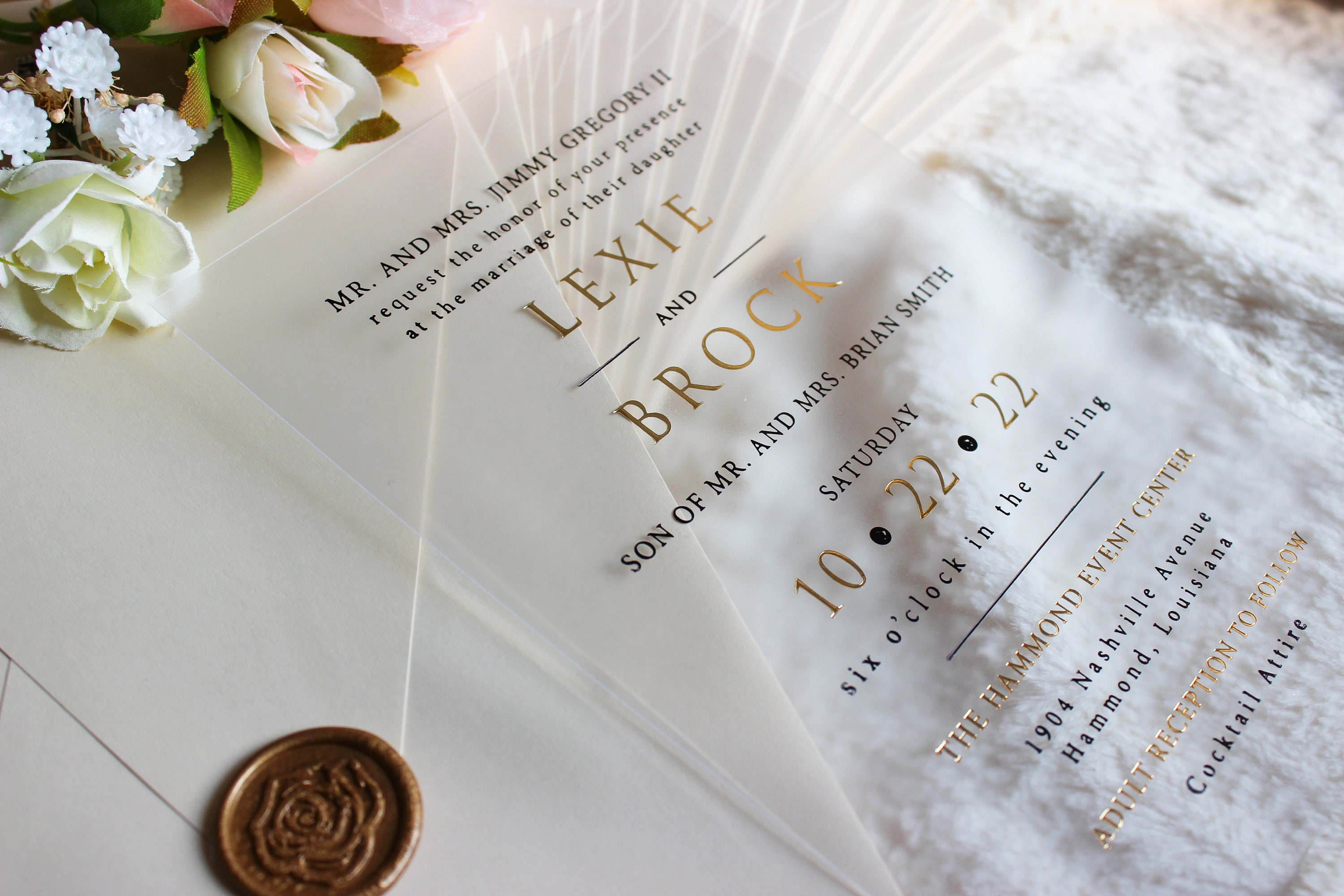 Modern Wedding Invitation Set Frosted Acrylic Invite Set - Etsy