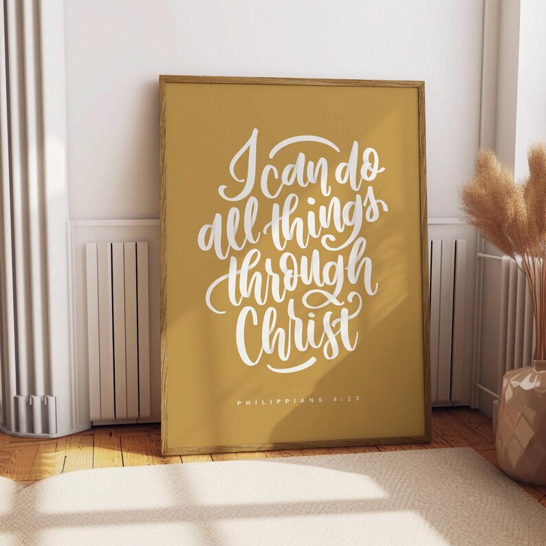 Philippians 4:13 | Bible Verse Lettering |christian Wall Art ...