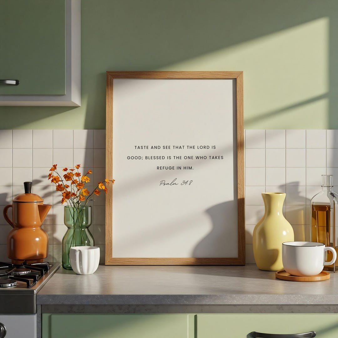 Psalm 34:8 Bible Verse Wall Art, Taste and See That the Lord is Good ...