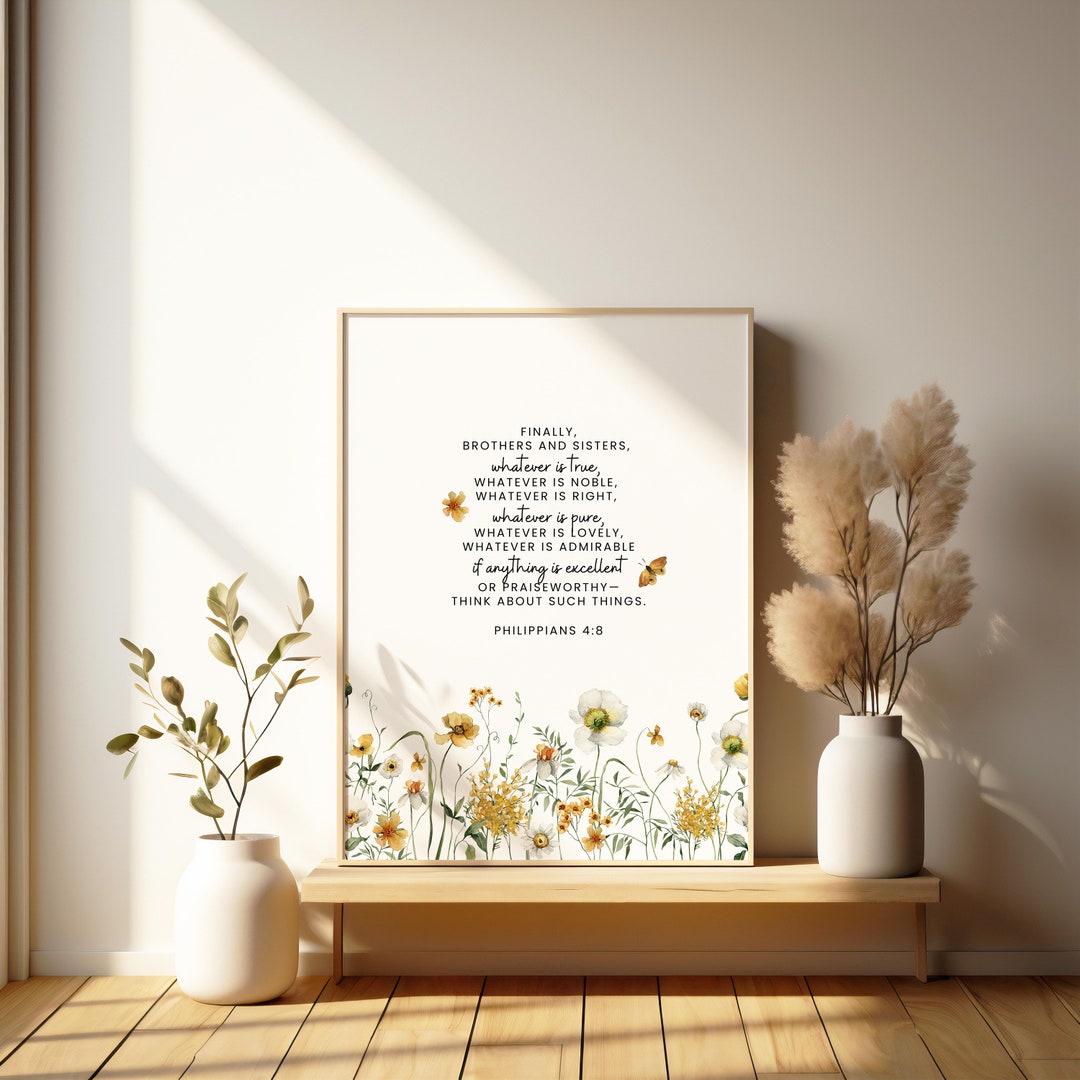 Philippians 4:8 | Bible Verse Wall Art | Christian Wall Art | Christian ...