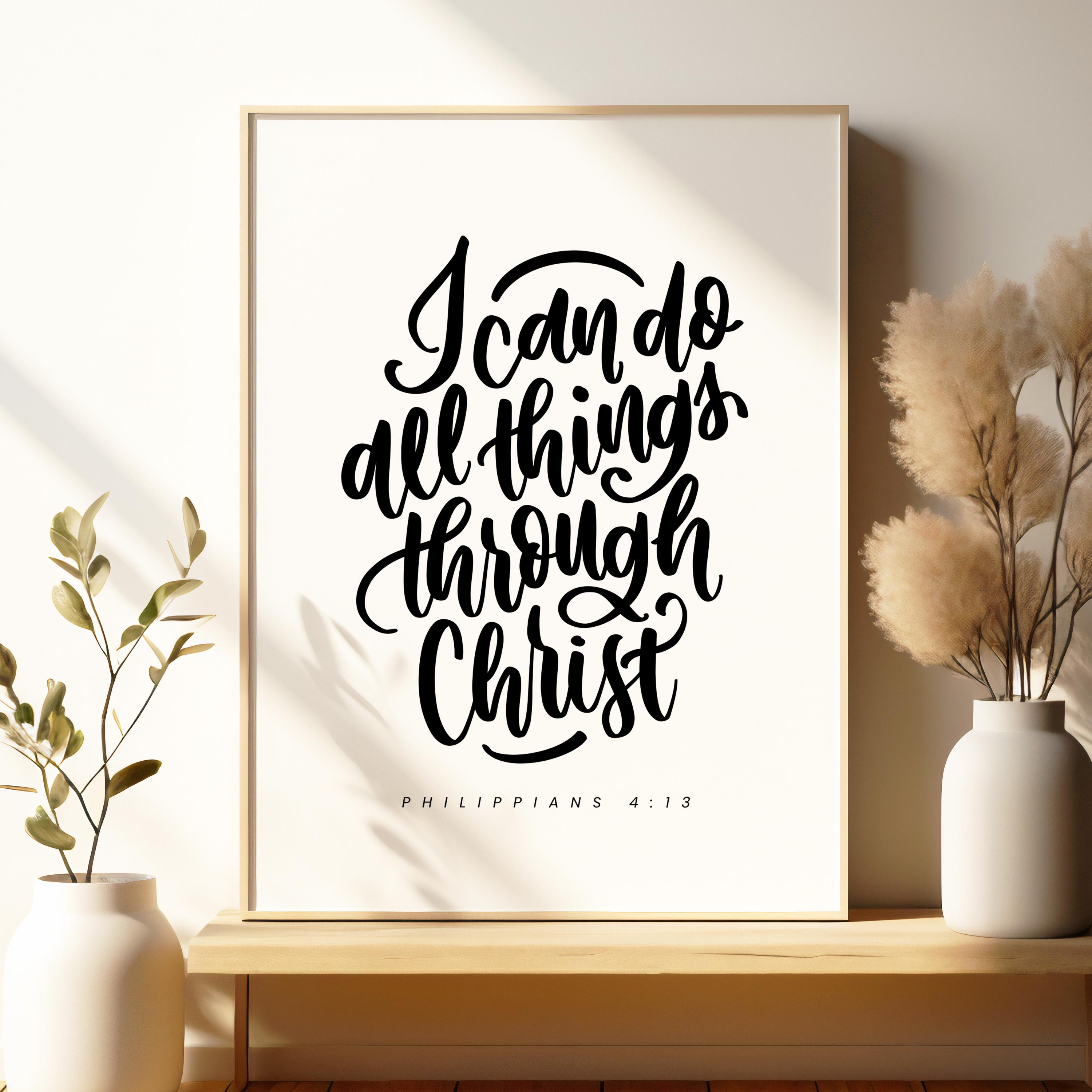 Philippians 4:13 Scripture Print | Christian Home Decor (digital ...