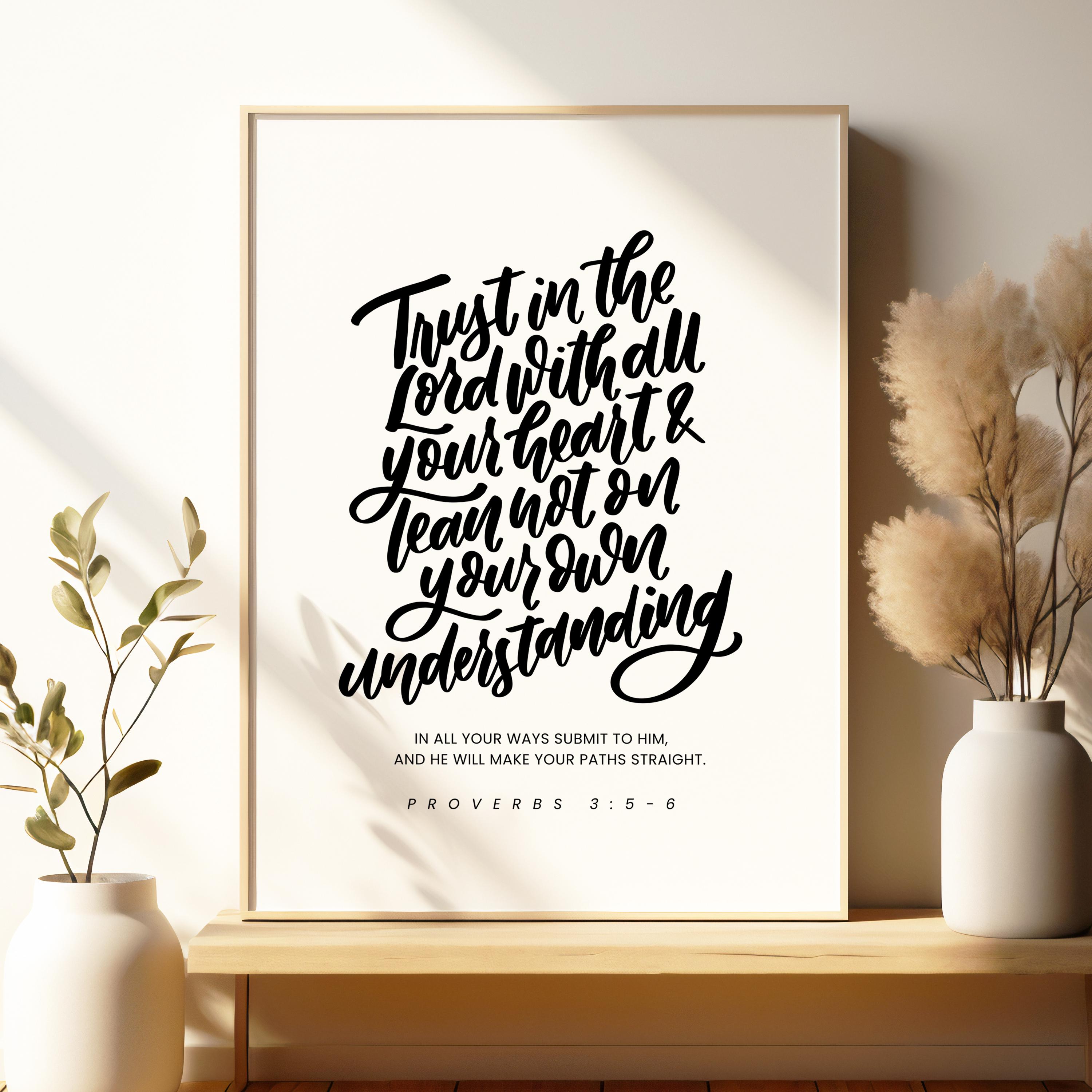 Proverbs 3:5-6 | Bible Verse Wall Art | Christian Wall Art | Christian ...