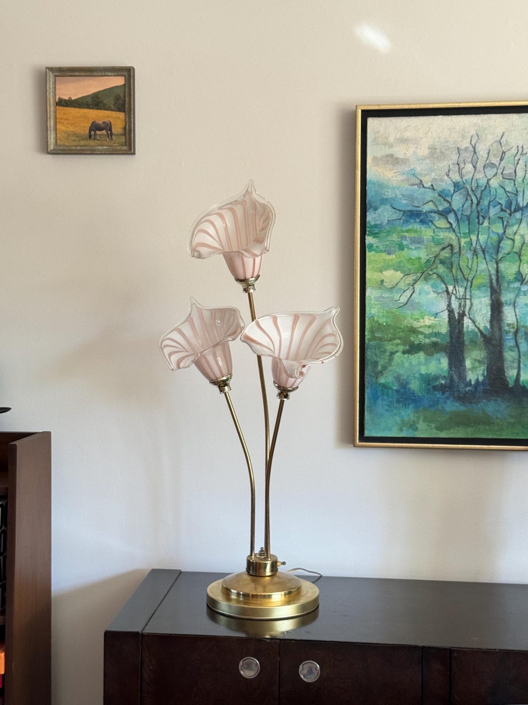 Vintage Calla Lily Flower Lamp - Etsy