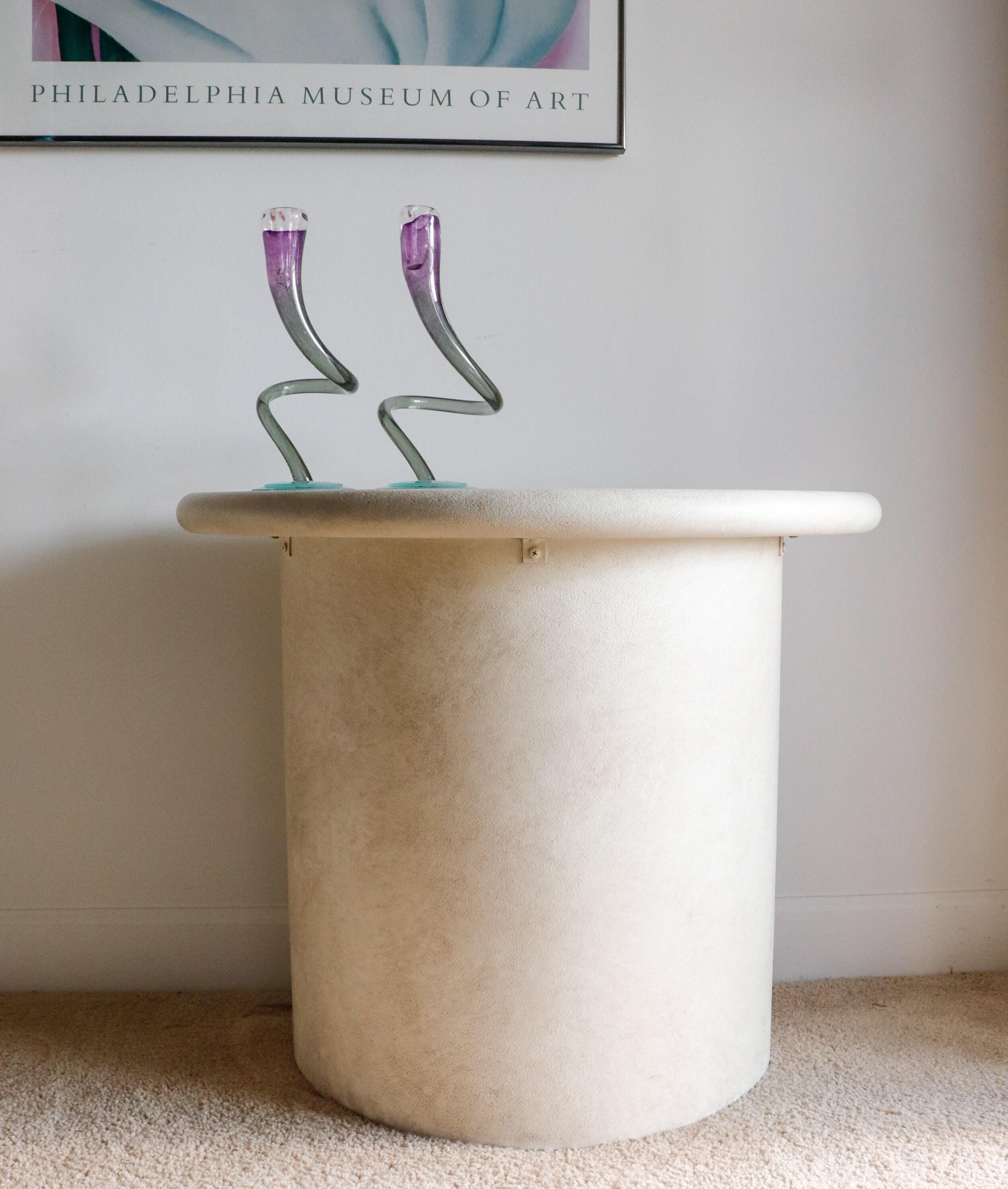 Unique Postmodern Side Table, Lane Furniture 80s Vintage Laminate Half ...