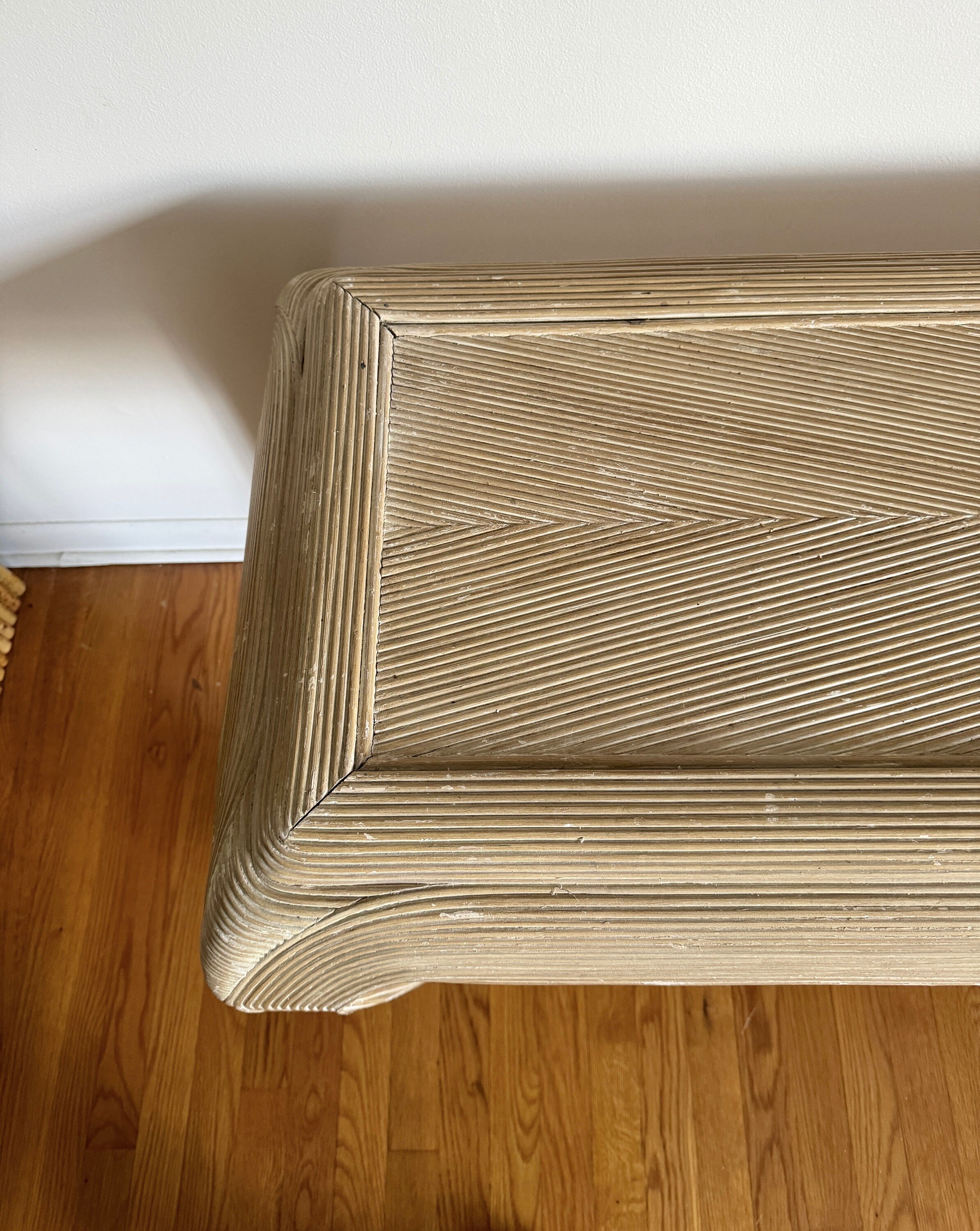 Vintage Pencil Reed Console Entry Table in Style of Karl Springer - Etsy