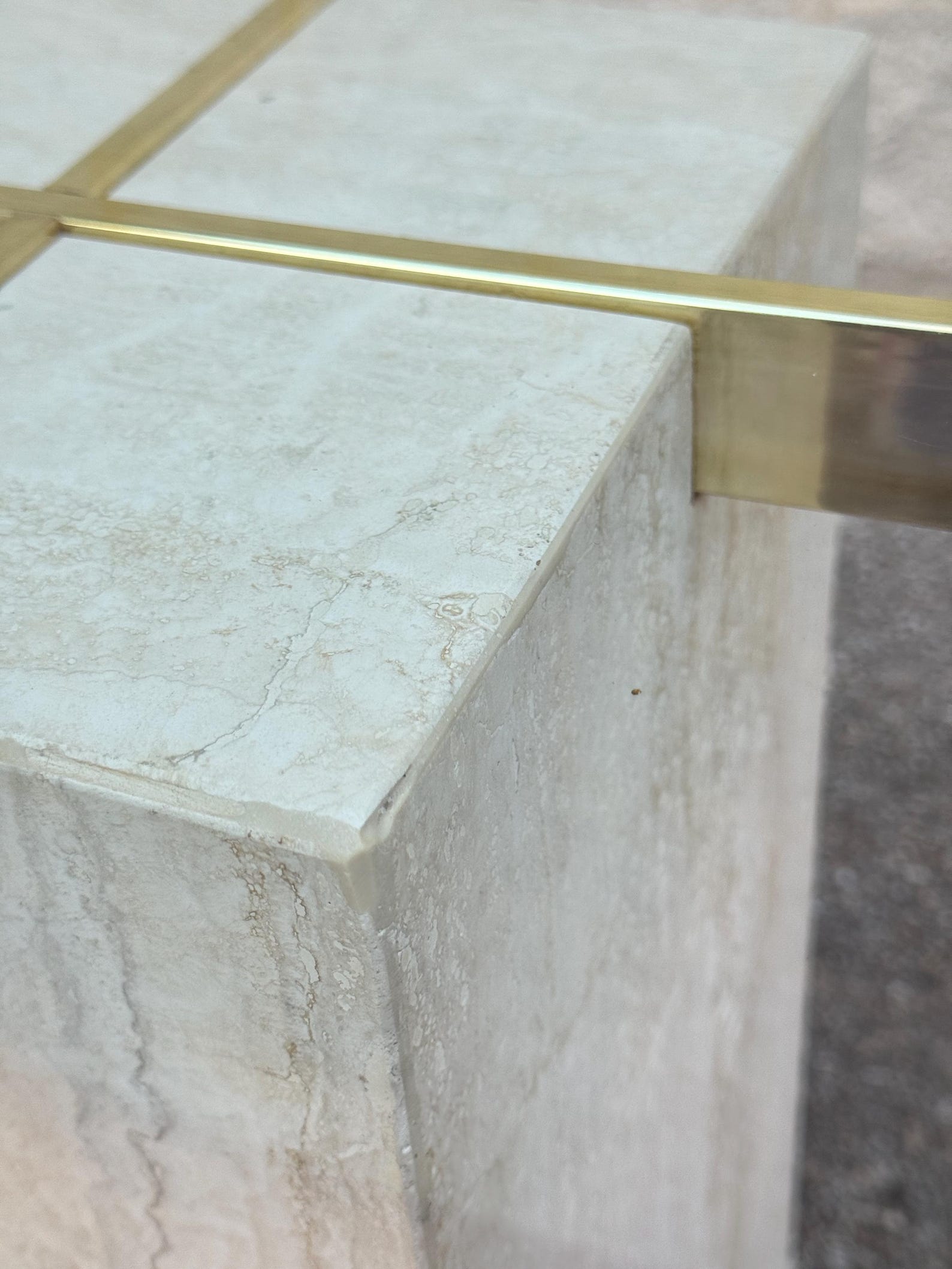 Pair of Post Modern Glass Top Side Tables With Travertine Bases - Etsy