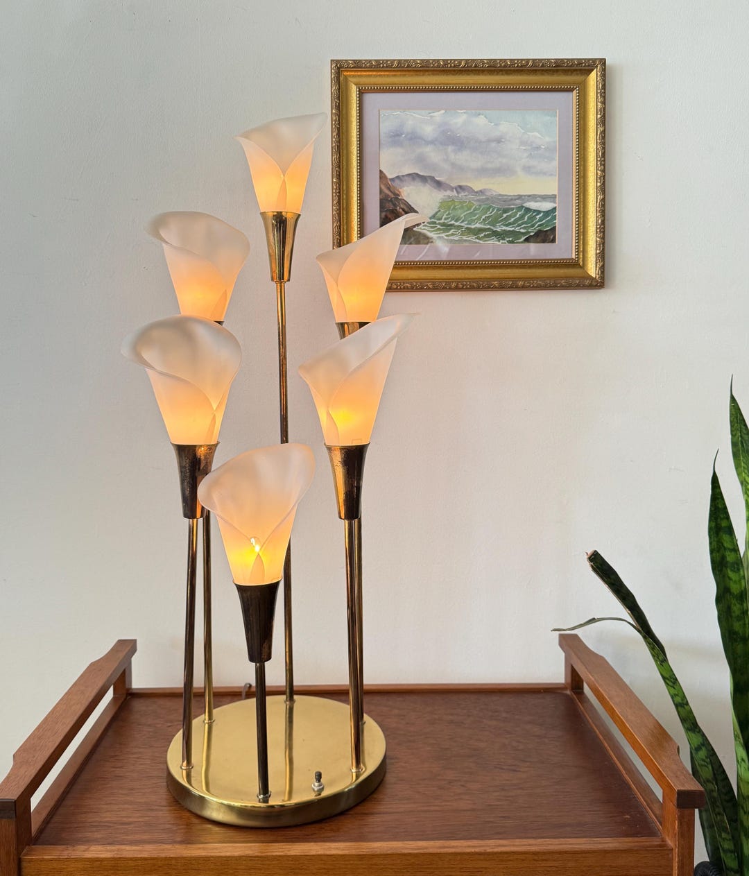 Vintage Calla Lily Flower Lamp - Etsy
