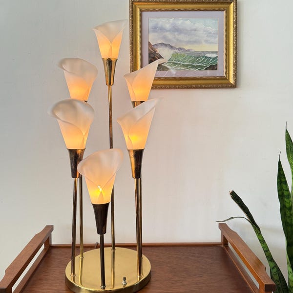 Vintage Flower Lamp - Etsy