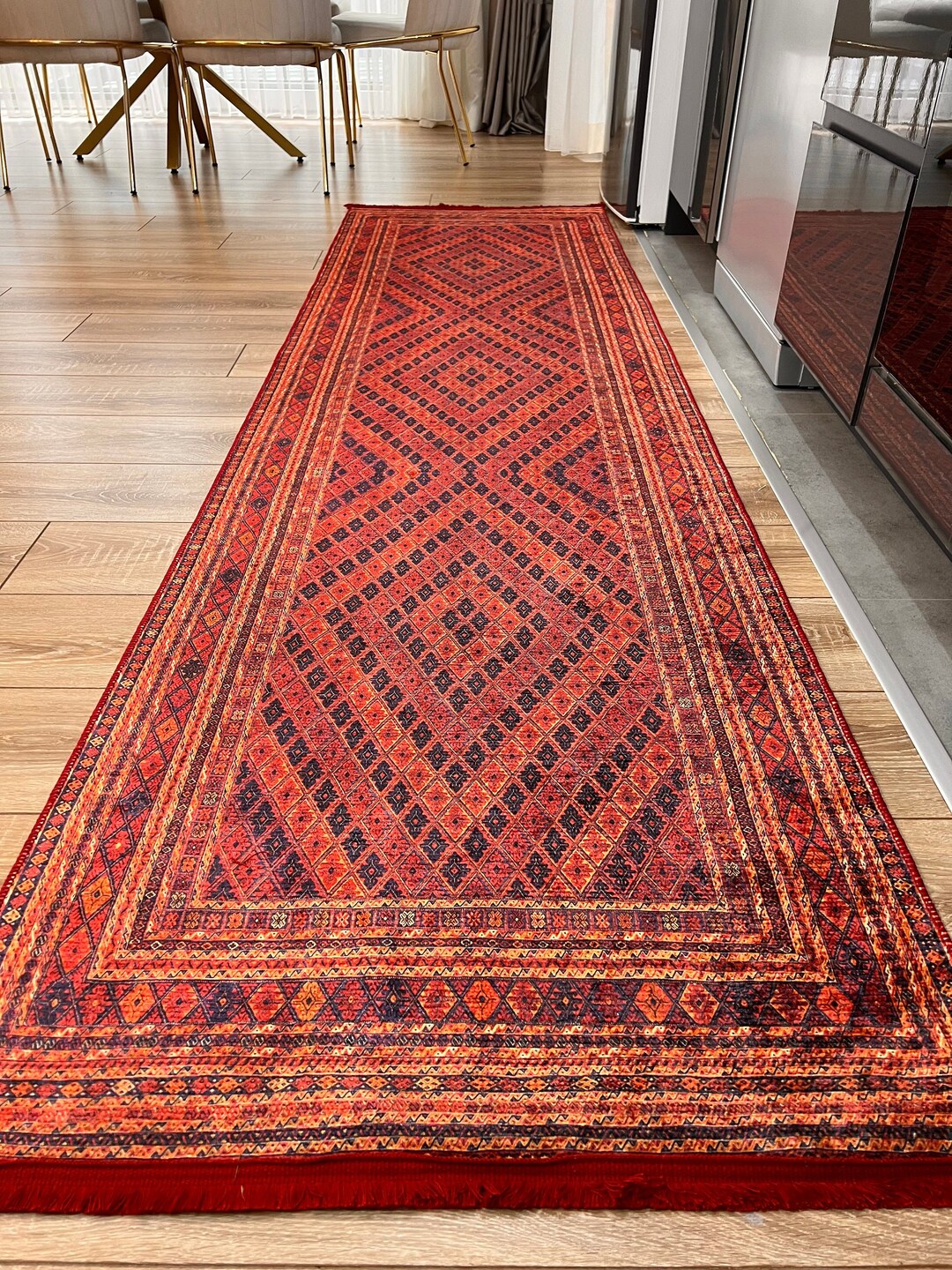 Oushak Runner Rug, Anatolian Kitchen Hallway Entryway Vintage Style Rug ...