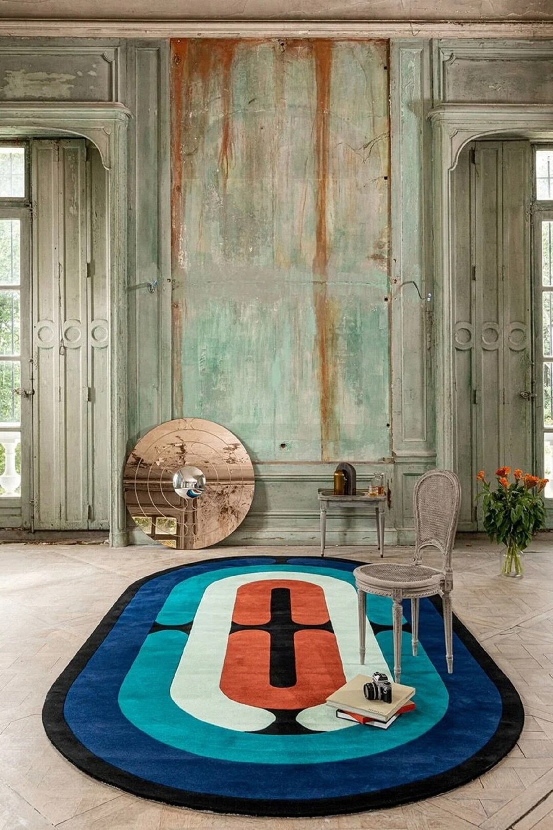 Abstract Blue Rug, Art Deco Carpet, Aesthetic Geometric Rug, Best ...