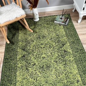 Rugs Living Room, Turkish Green Rug 8x10, Vintage Style Oriental ...