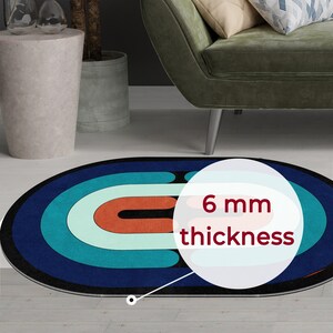 Abstract Blue Rug, Art Deco Carpet, Aesthetic Geometric Rug, Best ...