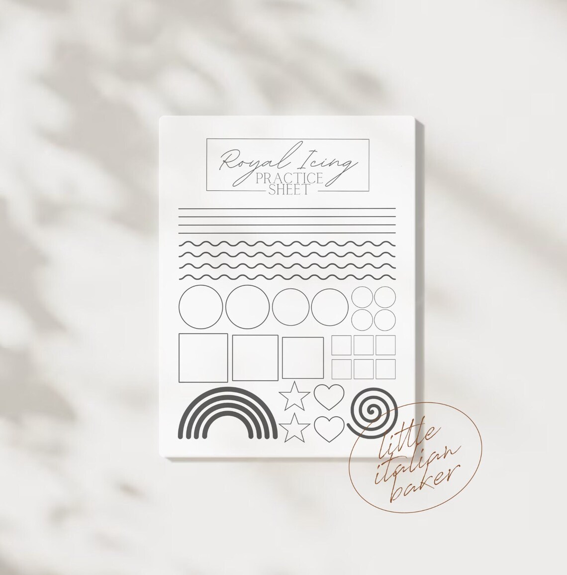 Simple Royal Icing Practice Sheet - DIGITAL FILE - Etsy