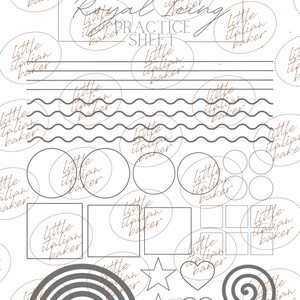 Simple Royal Icing Practice Sheet - DIGITAL FILE - Etsy