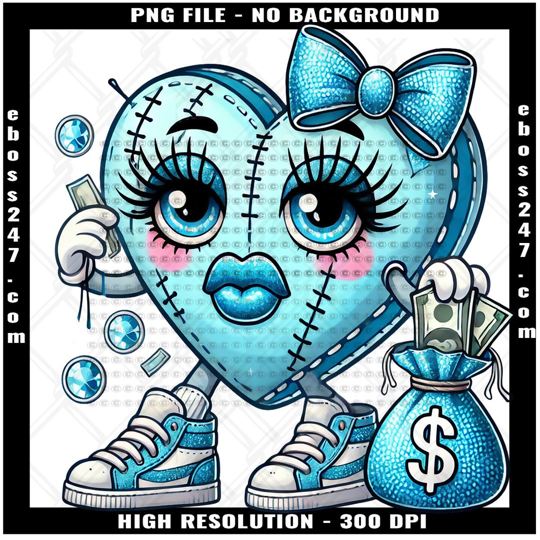 Heartless Purple Broken Heart Counting Money Cash Bandage Eyes Rich ...