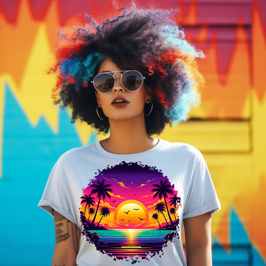 Beach Sunset Png Sublimation Design, Summer Palm Png, Sunset Background ...