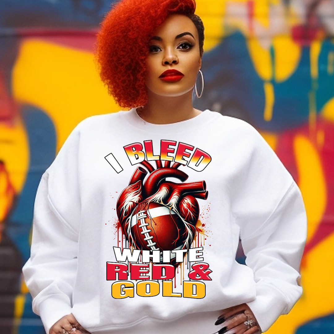 I Bleed Red Gold White PNG Football PNG - Etsy UK