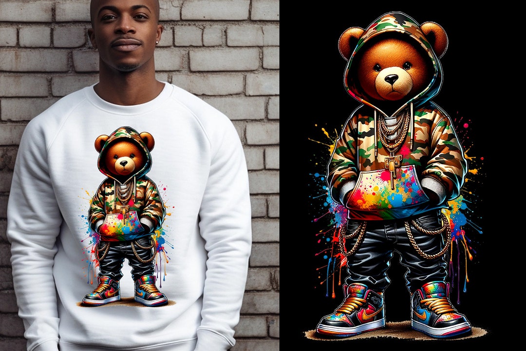 Teddy Bear for Dtf, Tie Dye Designs for Shirt, Hiphop Png, for ...