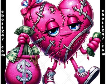 Heartless Broken Heart Counting Money Cash Bandage Eyes Ripped Rich ...