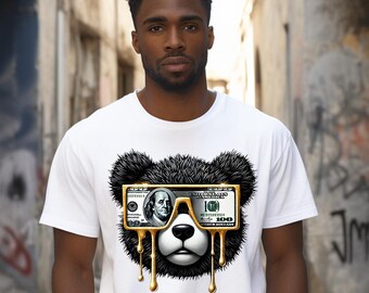 Money Talk Hip Hop Dripping Gold Teddy Bear Graffiti Cartoon - Digital ...