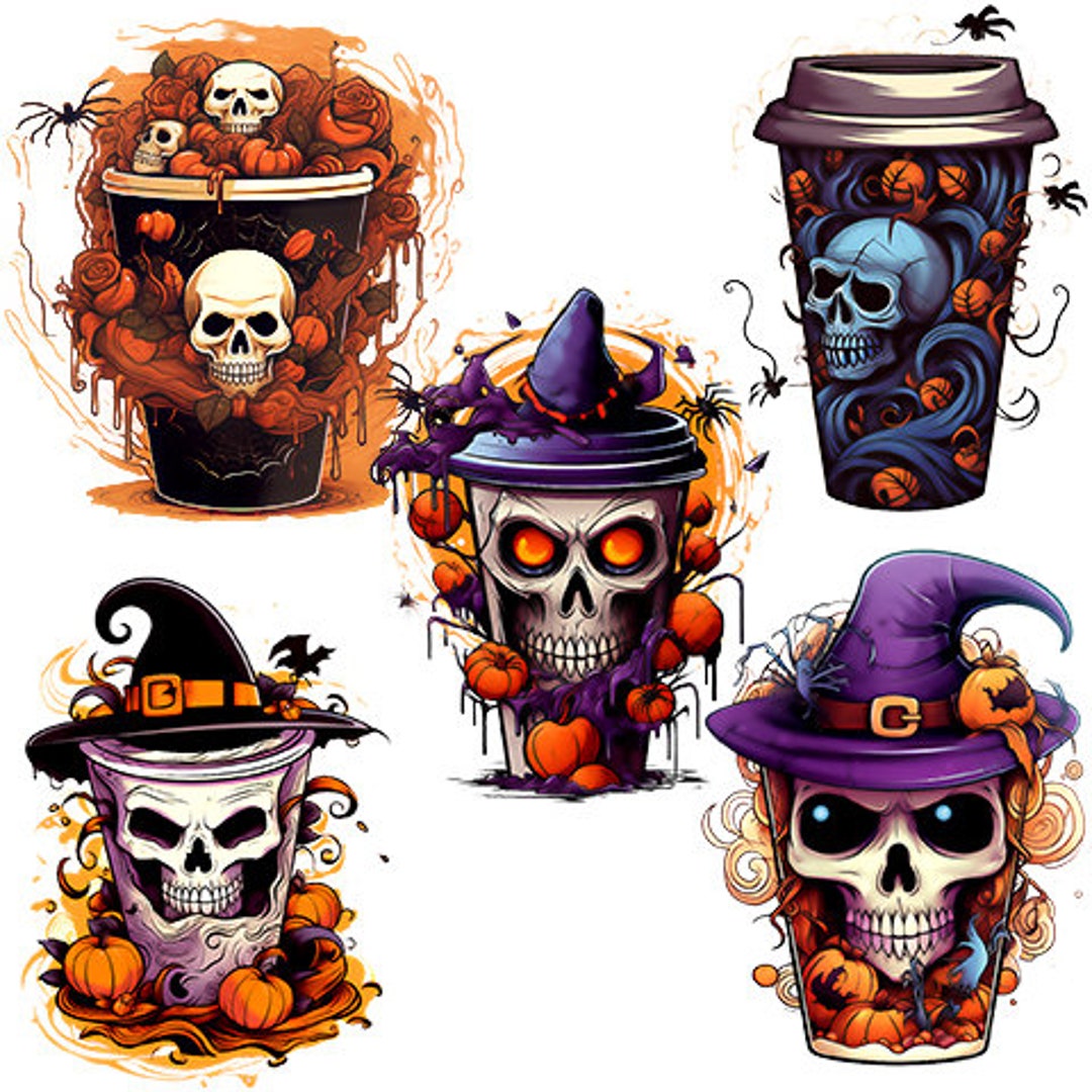 Halloween Horror Coffee PNG Bundle Sublimation Design Digital Download ...