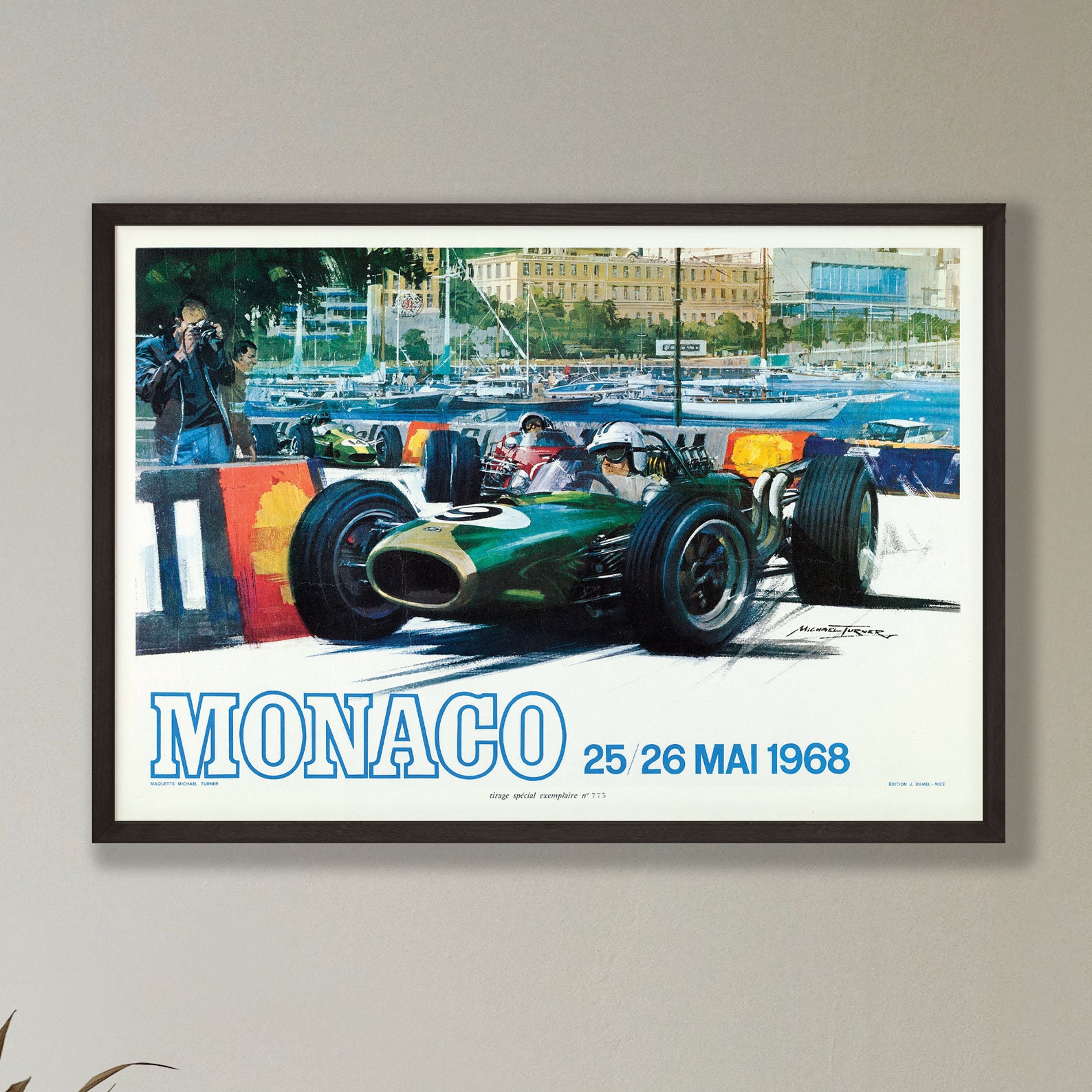 Monaco Grand Prix Poster - 1968- Vintage Framed Print - Etsy UK