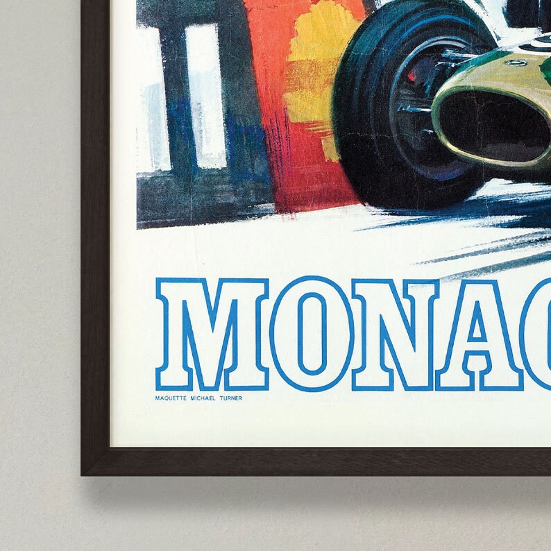 Monaco Grand Prix Poster - 1968- Vintage Framed Print - Etsy UK