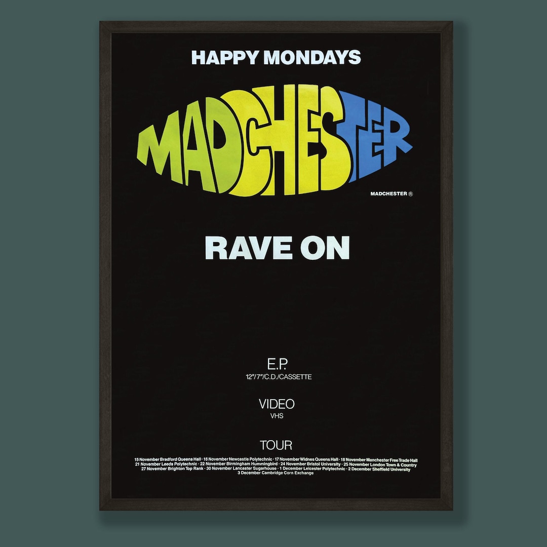 Happy Mondays - Madchester Music Poster - Framed Print - Etsy UK